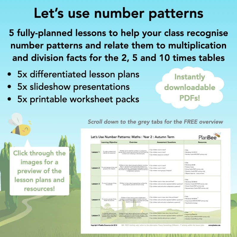 Let's use number patterns: Year 2 number sequences — PlanBee
