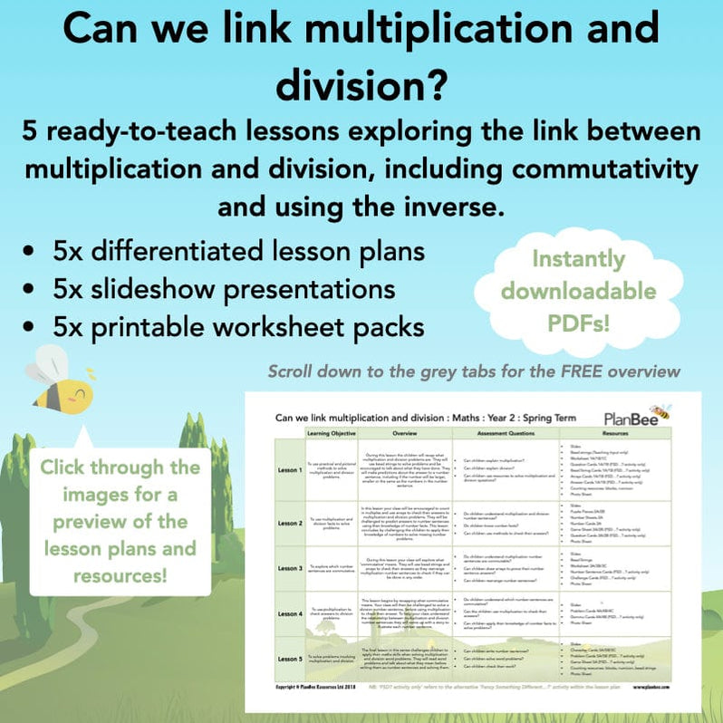 Link Multiplication and Division Year 2 Maths by PlanBee