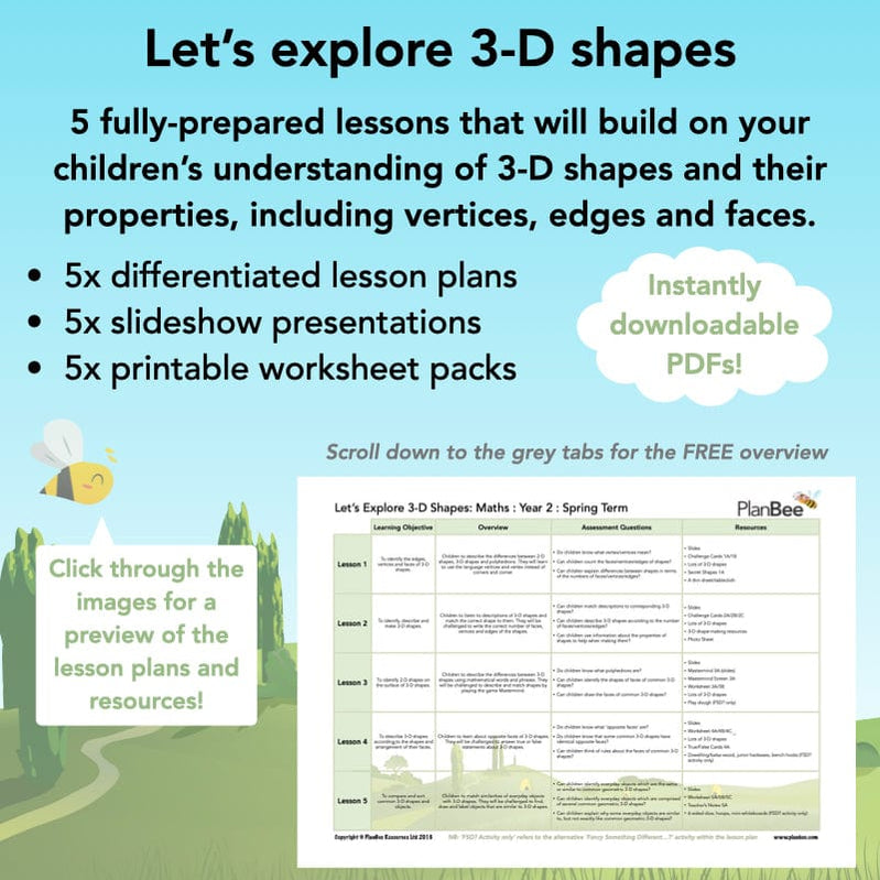 Properties of Shapes KS1 and KS2 Maths lessons by PlanBee