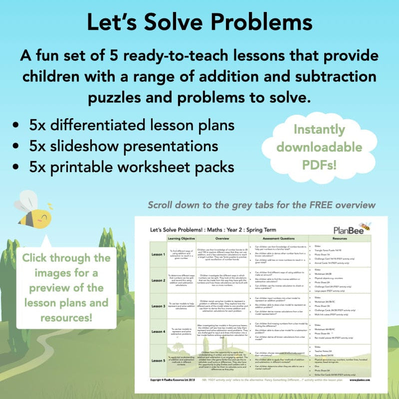 Let's Solve Problems: problem-solving Year 2 Maths — PlanBee