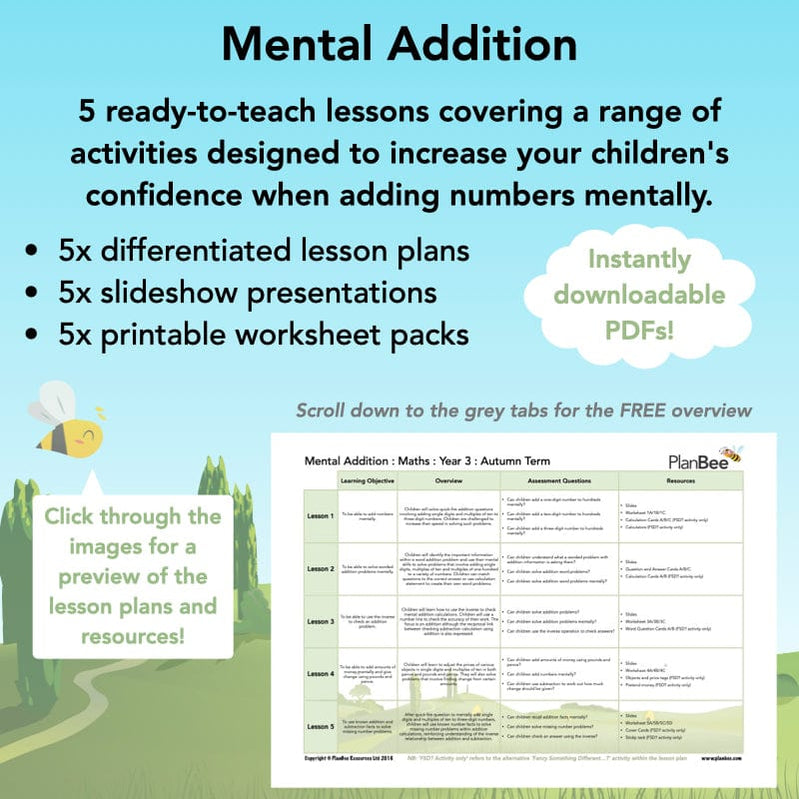 Addition and Subtraction KS1 and KS2 Lessons by PlanBee