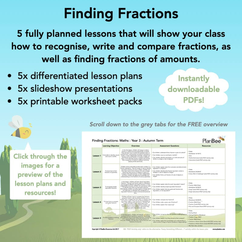 Year 3 Fractions lesson plans and resources by PlanBee