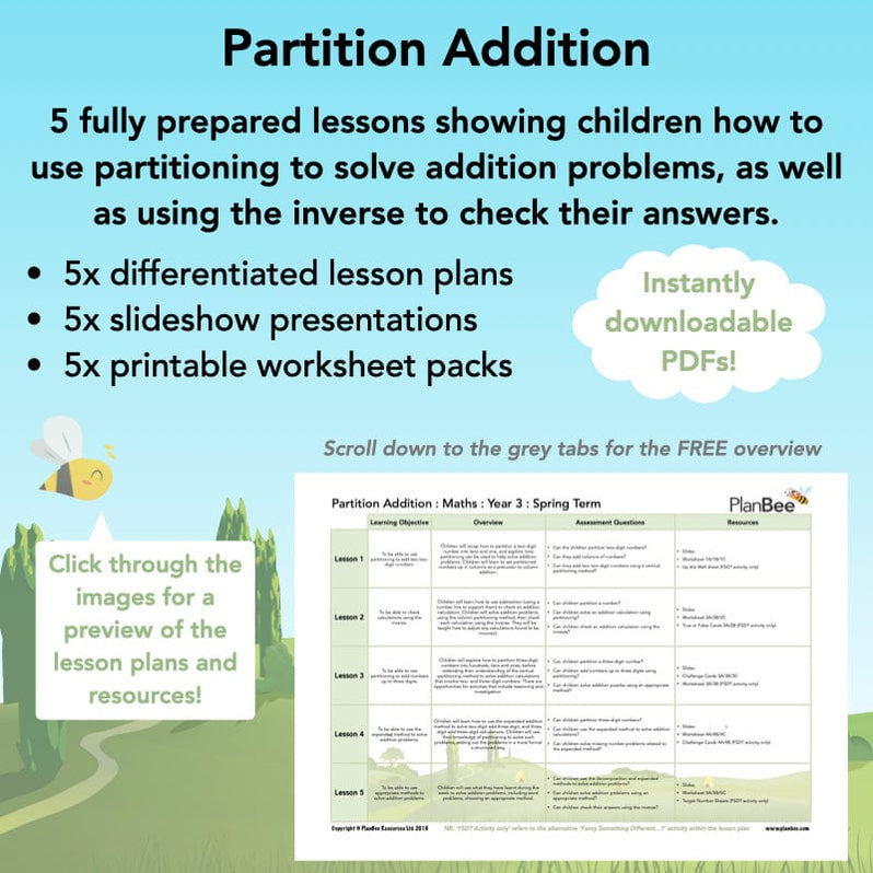 Partition Addition Year 3 Primary Maths Lessons by PlanBee