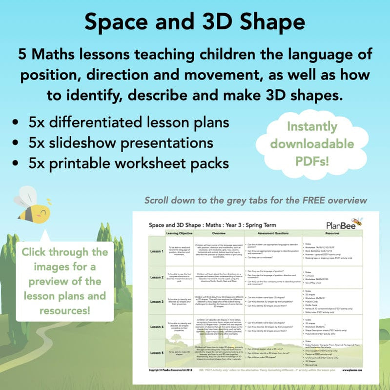 Properties of Shapes KS1 and KS2 Maths lessons by PlanBee