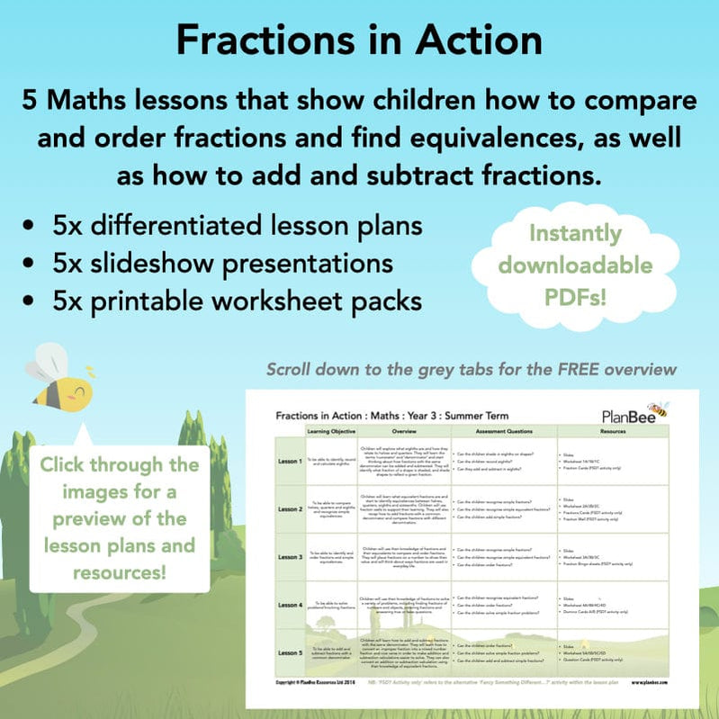 Fractions decimals and percentages KS1 and KS2 by PlanBee