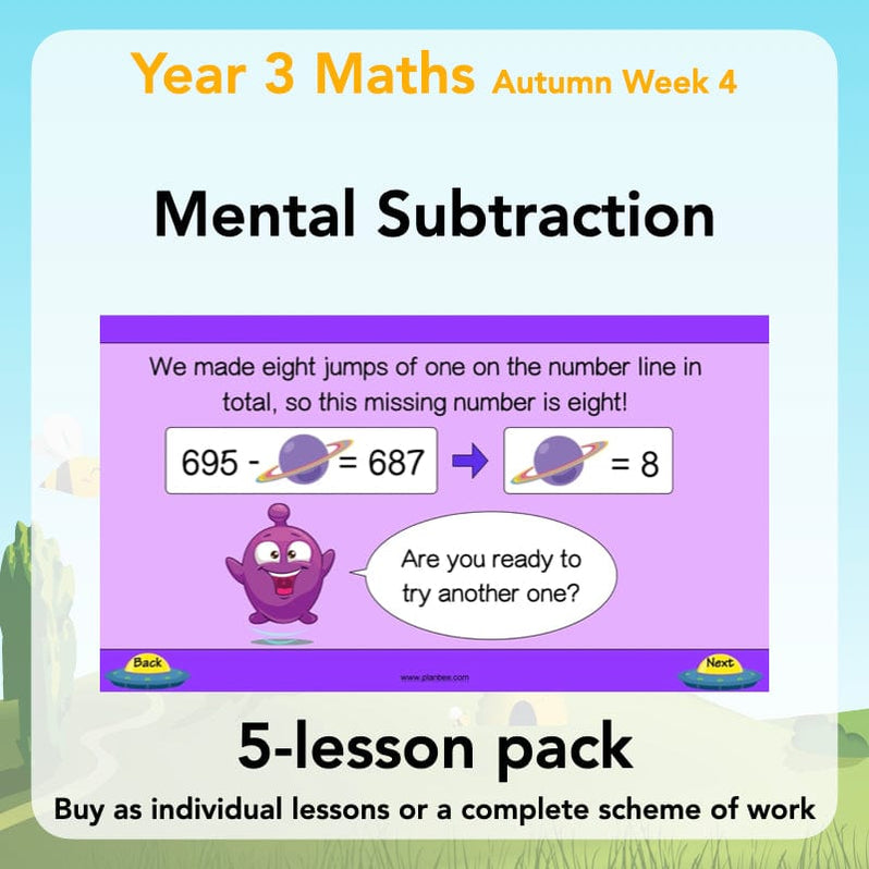 Mental Subtraction Year 3 Maths Lessons by PlanBee