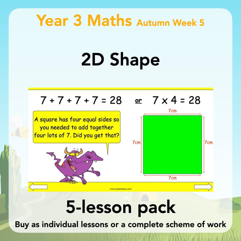 2D Shapes Year 3 Maths Lesson Pack by PlanBee