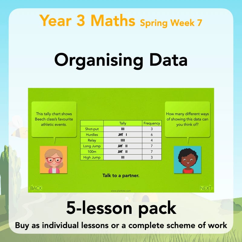 Year 3 Statistics Organising Data PlanBee Maths Lesson