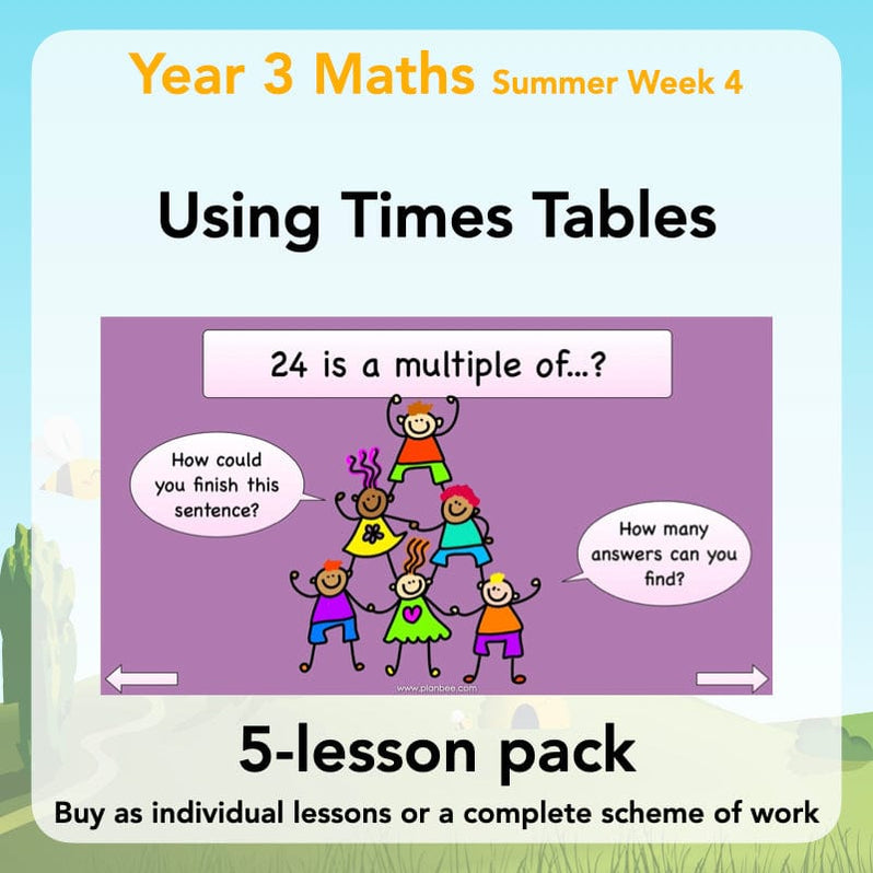 Using Times Tables: Year 3 PlanBee Maths Multiplication & Division