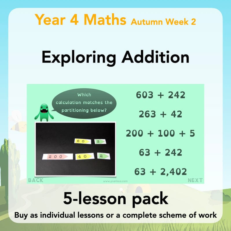 Exploring Addition Year 4 Maths Planning by PlanBee