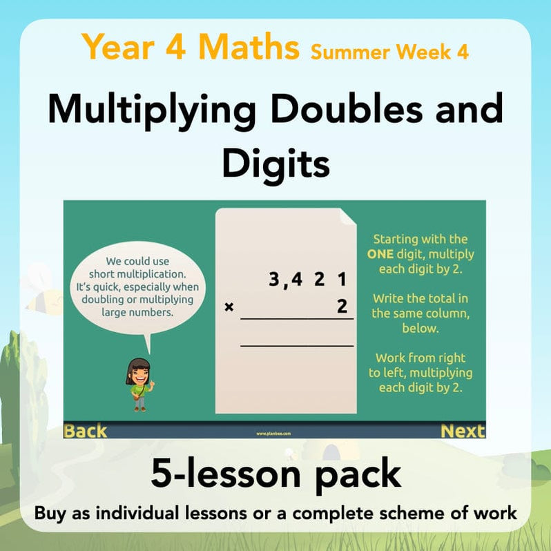 Multiplying Doubles & Digits Year 4 Maths Plans by PlanBee