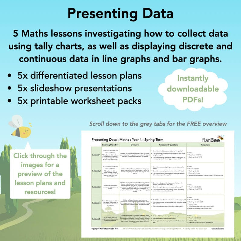 Presenting Data Year 4 Statistics Lessons by PlanBee