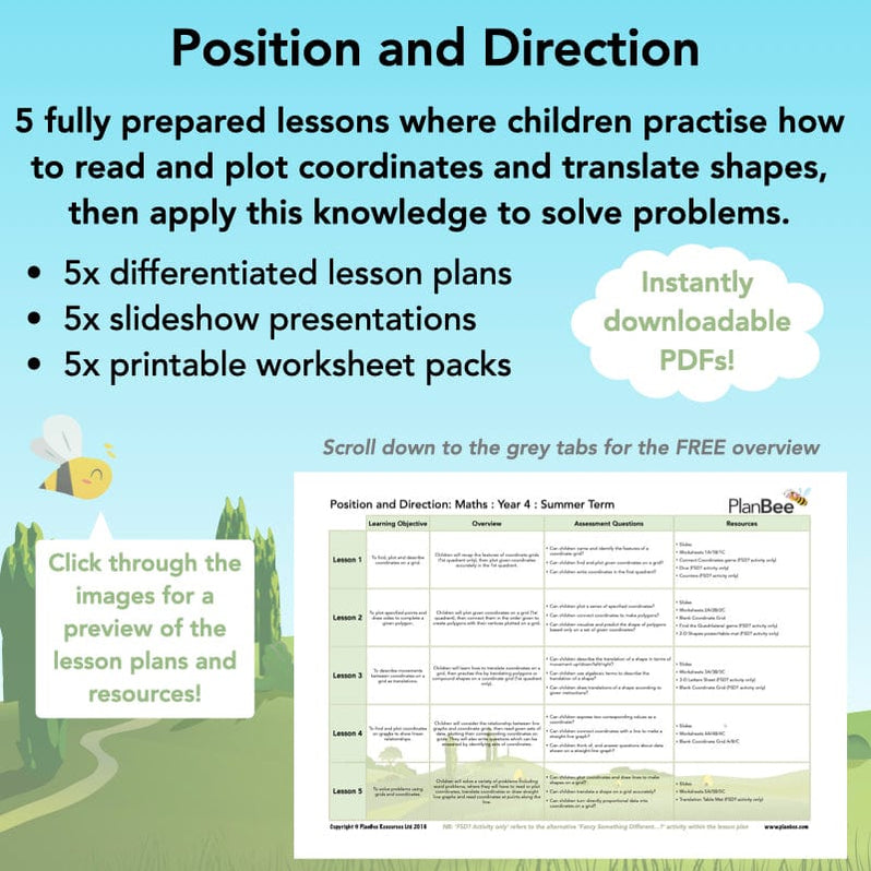 Position and Direction Year 4 Maths Lessons | PlanBee