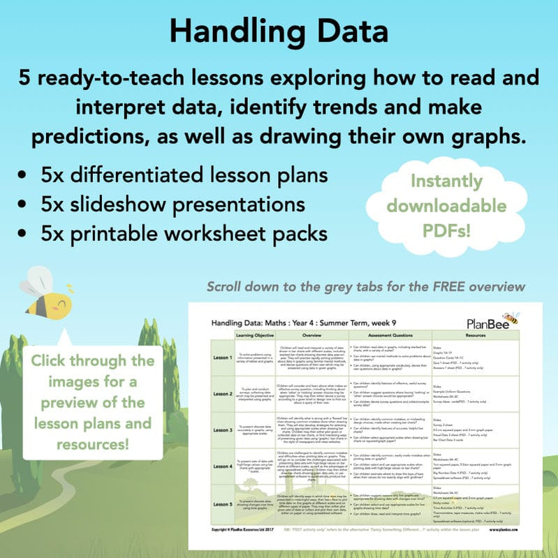 Maths Data Handling Statistics KS2 and KS1 Lessons | PlanBee