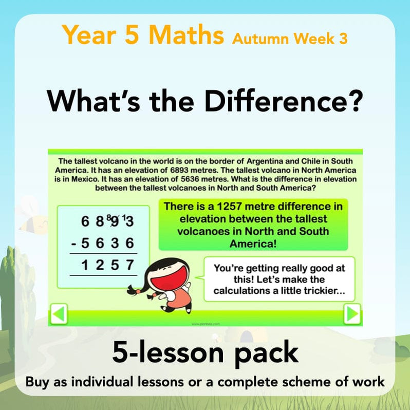 Find the Difference Year 5 Add and Subtract Maths PlanBee