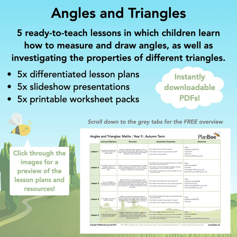Year 5 Angles and Triangles Maths Lessons by PlanBee