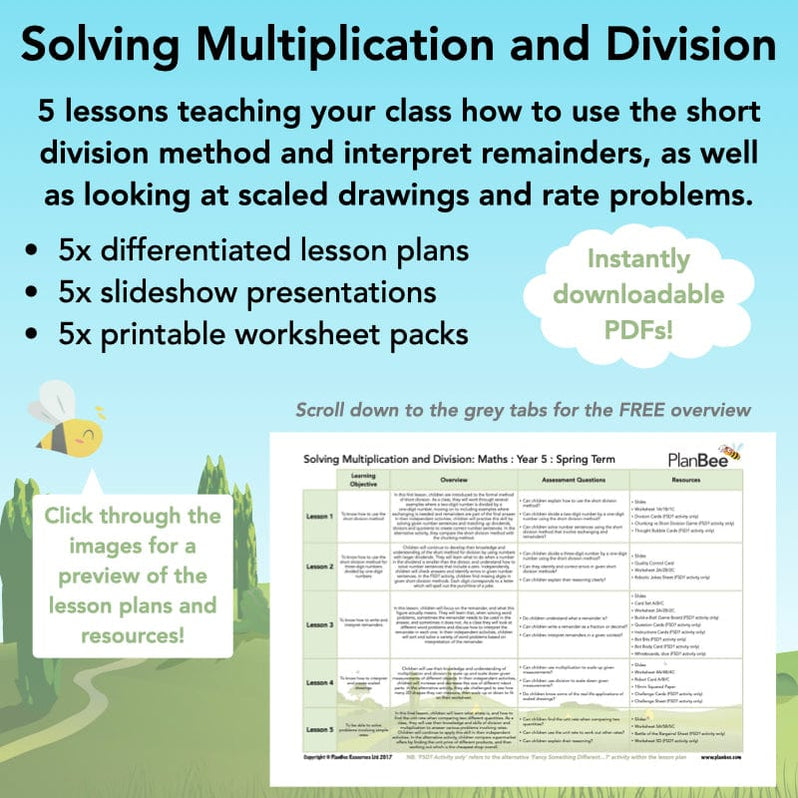 Solving Multiplication & Division Year 5 Maths by PlanBee