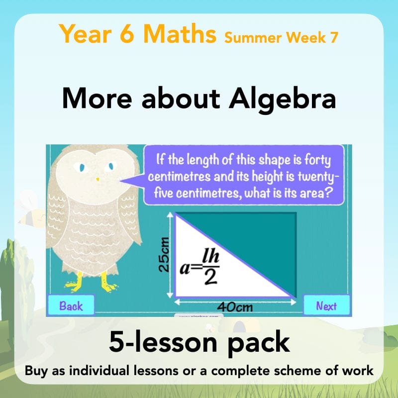 More About Algebra Year 6 algebra worksheets by PlanBee