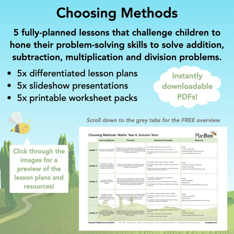 Choosing Methods Year 6 Maths Planning by PlanBee