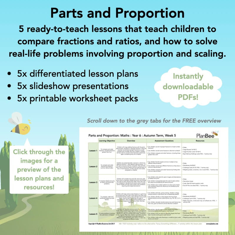 Parts and Proportion: ratio KS2 Maths lesson planning — PlanBee