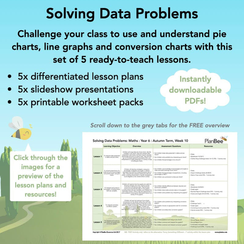 Maths Data Handling Statistics KS2 and KS1 Lessons | PlanBee