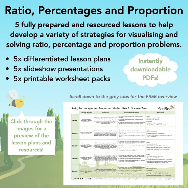 Ratio, Percentages and Proportion: Year 6 Maths — PlanBee