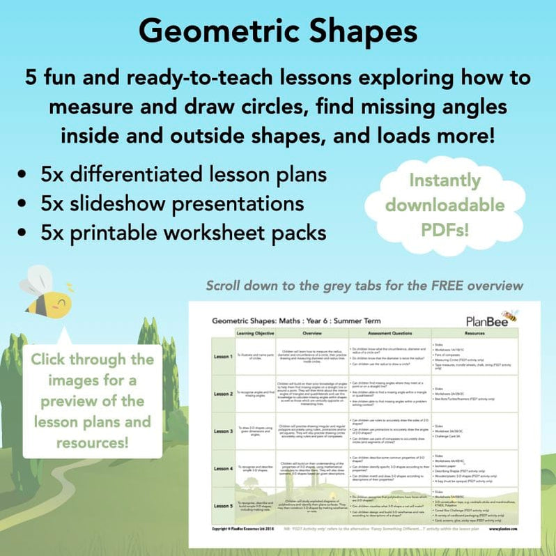 Geometry Year 6 Shapes Maths Lessons by PlanBee