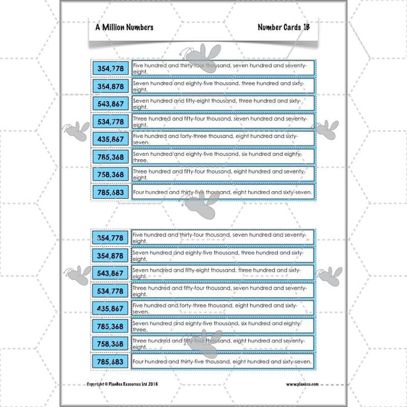 A Million Numbers Year 5 Maths Planning by PlanBee
