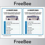 FREE A White Bus Subordinating Conjunctions Cards | PlanBee