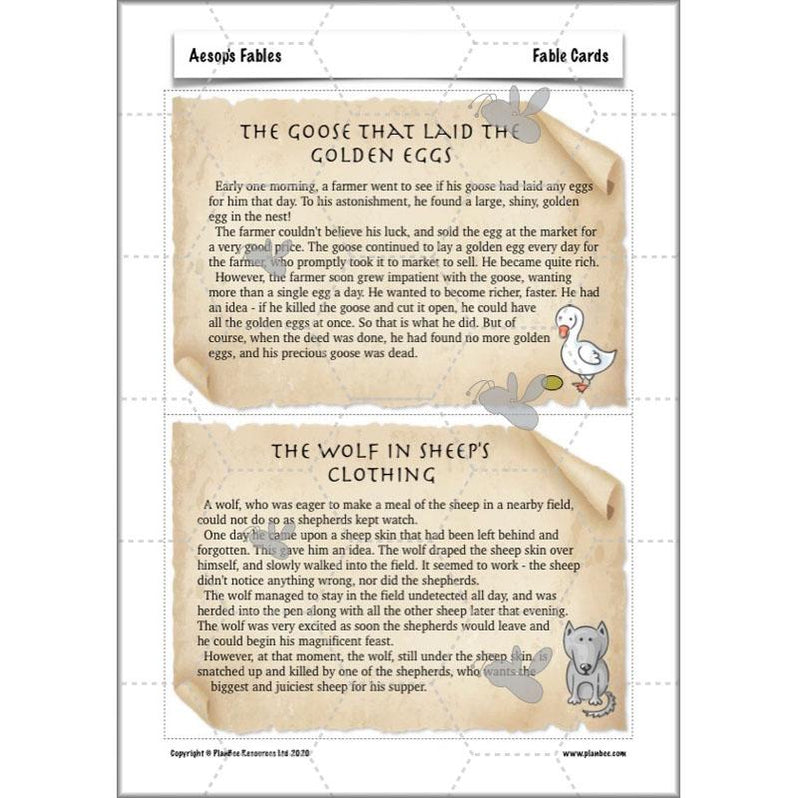 Aesop's Fables KS2 English Lesson Plans by PlanBee