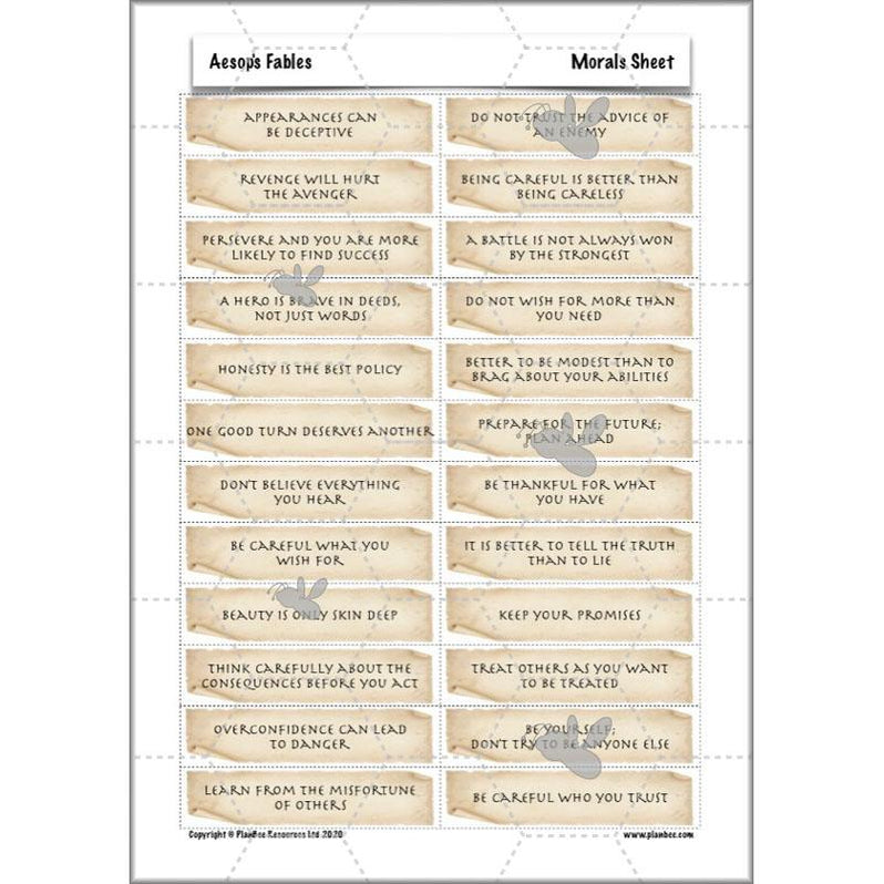Aesop's Fables KS2 English Lesson Plans by PlanBee