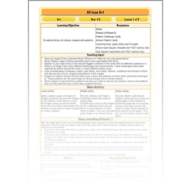 Ready-to-teach African Art KS1 Lessons by PlanBee