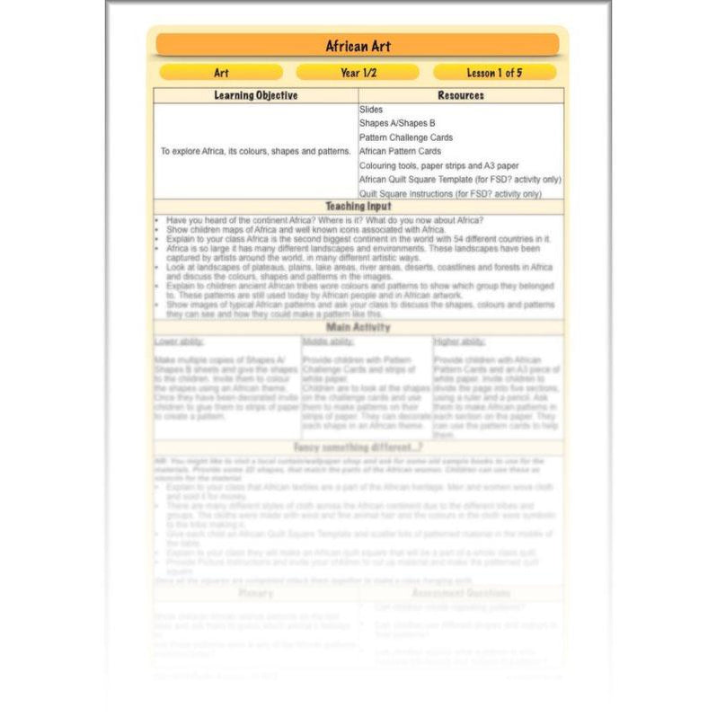 Ready-to-teach African Art KS1 Lessons by PlanBee