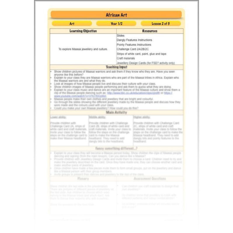 Ready-to-teach African Art KS1 Lessons by PlanBee