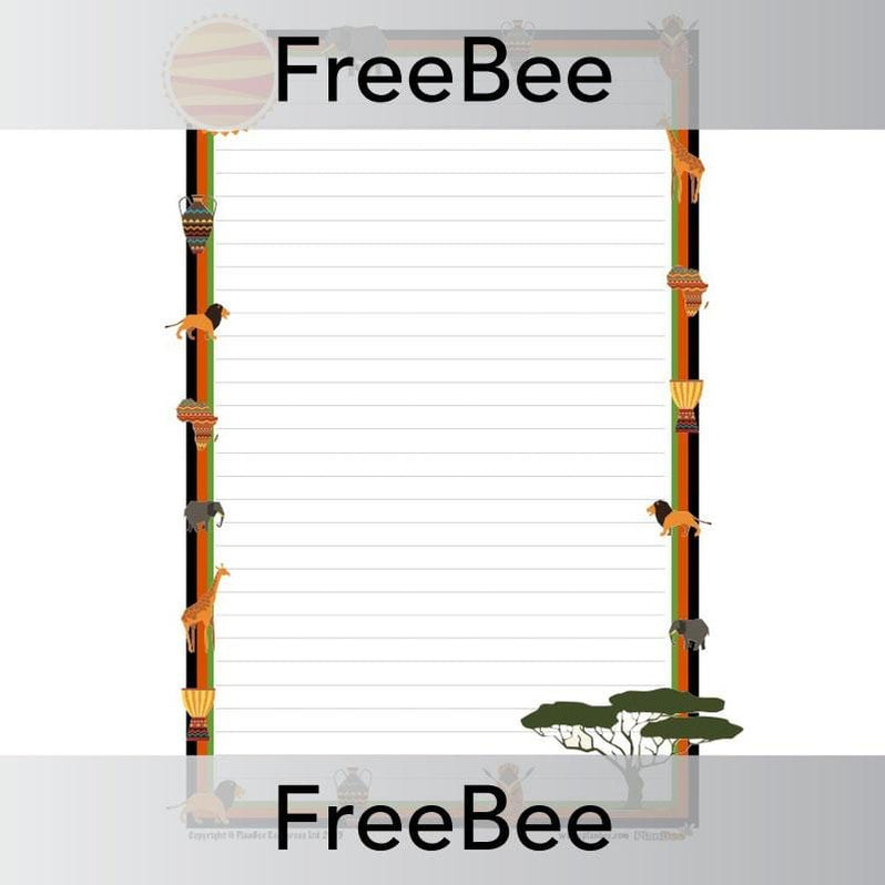 African Art Writing Frame Free Printable PDF by PlanBee