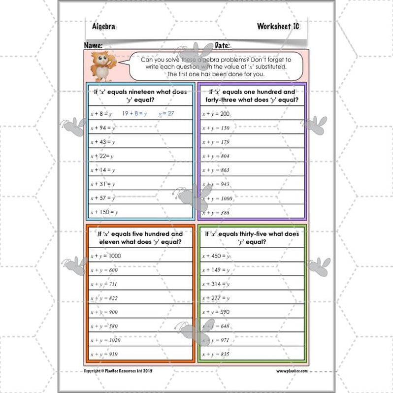 Algebra: simple algebra lesson planning for Year 6 — PlanBee