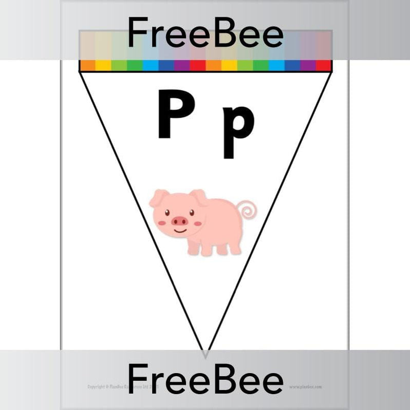 Alphabet Bunting Free Downloadable PDF by PlanBee