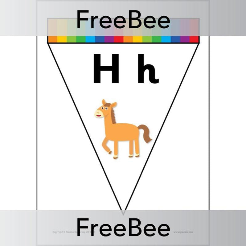 Alphabet Bunting Free Downloadable PDF by PlanBee