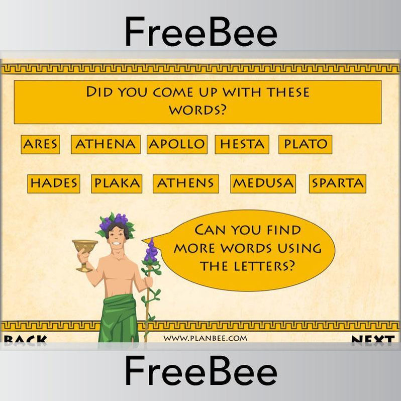 Free Ancient Greece Brain Teaser Challenge by PlanBee