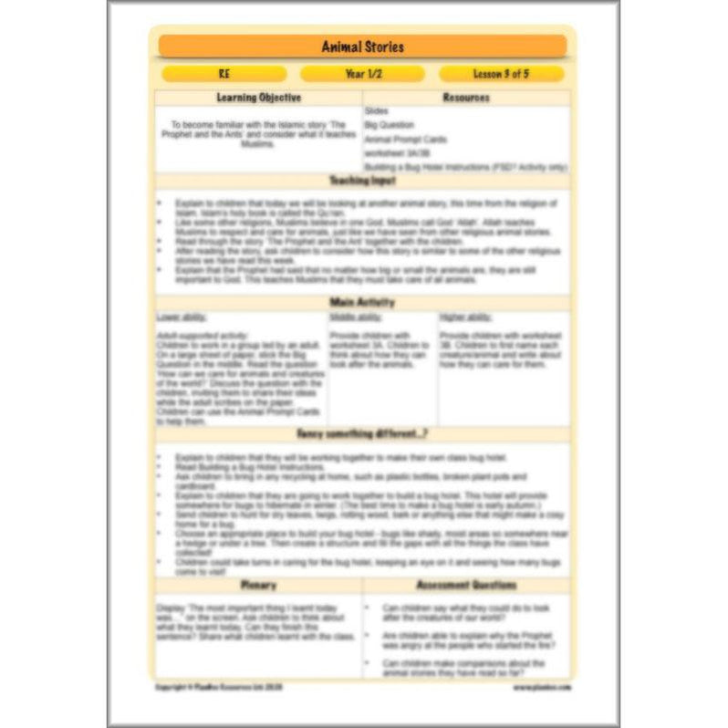 Animal Stories KS1 RE Planning Year 2 Lessons by PlanBee