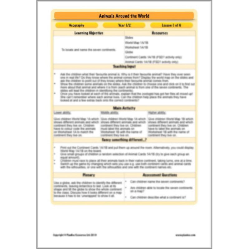 Animals Around the World KS1 Geography Lessons by PlanBee