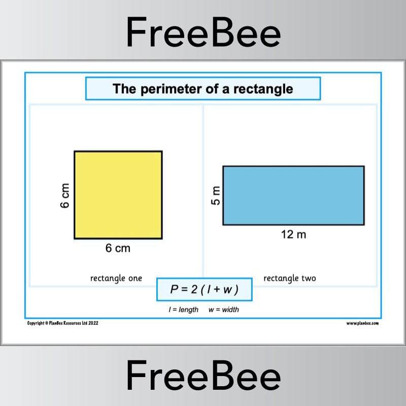 FREE Area and Perimeter Posters by PlanBee