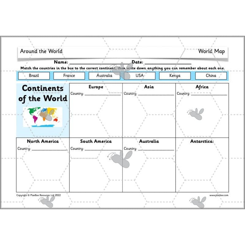 Continents of the World KS1 | Around the World PlanBee