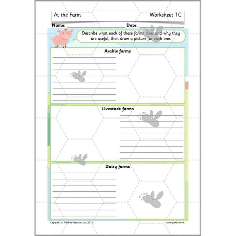 At the Farm lesson plans KS1 Geography pack by PlanBee