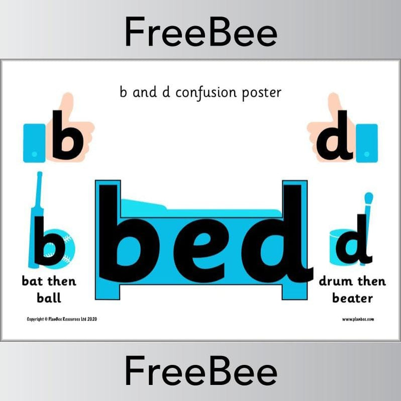 Free b and d poster - b-and-d confusion resource by PlanBee