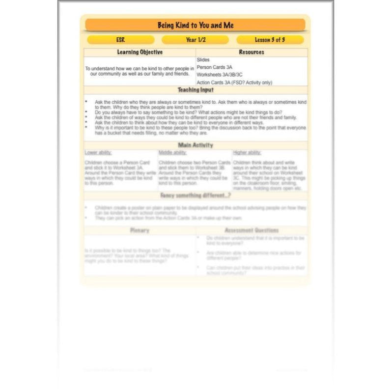 Being A Good Friend KS1 ESR PSHE Lessons by PlanBee