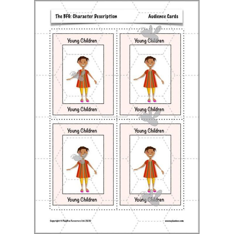 The BFG Character Description KS2 Year 3 Planning by PlanBee