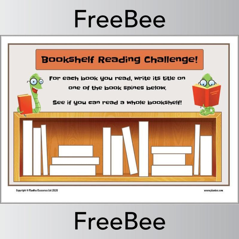 Bookshelf Reading Challenges KS2 Sheet by PlanBee
