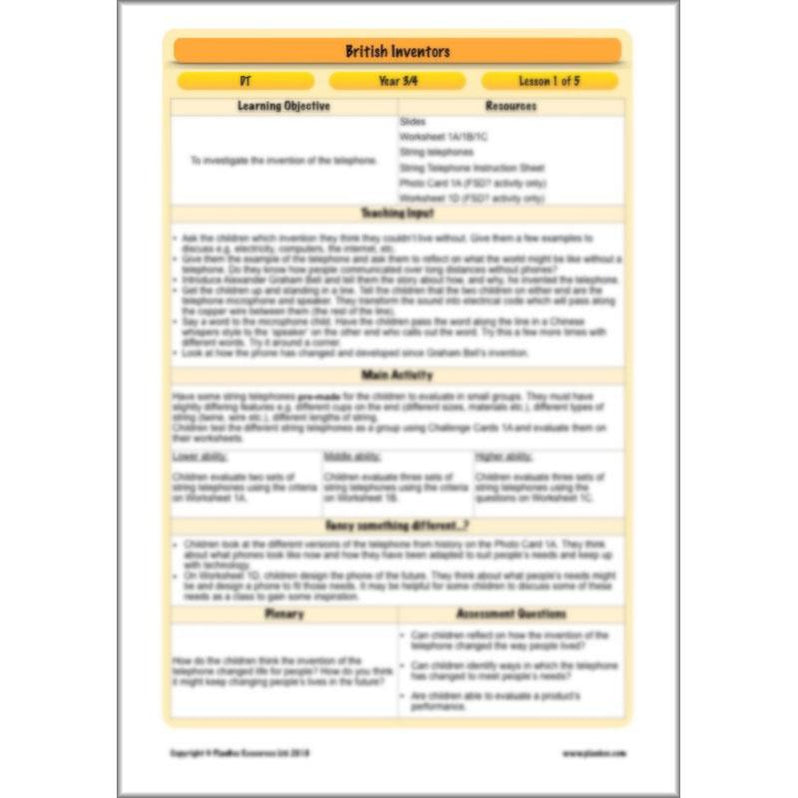 British Inventors - British Inventions KS2 DT planning — PlanBee