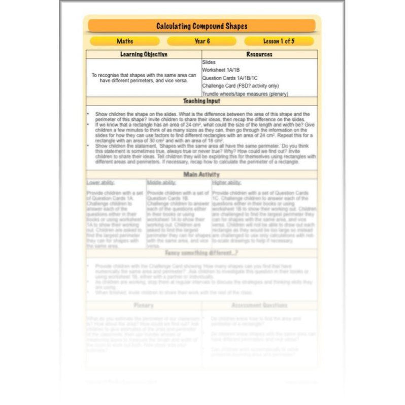 Volume and Area of Compound Shapes KS2 Maths by PlanBee